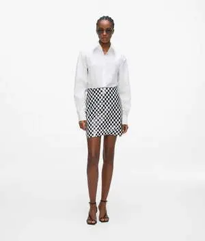Karl Lagerfeld Checkerboard Sequin Mini Skirt