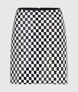Karl Lagerfeld Checkerboard Sequin Mini Skirt