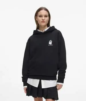 Karl Lagerfeld Ikon Choupette Hoodie - Black