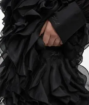 Karl Lagerfeld Organza Ruffle Mini Skirt