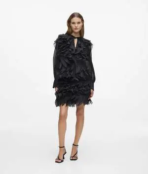 Karl Lagerfeld Organza Ruffle Mini Skirt