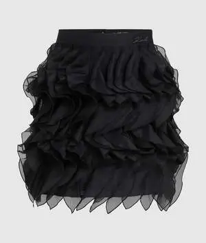 Karl Lagerfeld Organza Ruffle Mini Skirt