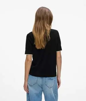 Karl Lagerfeld Merino Wool Short Sleeve Polo Shirt - Black
