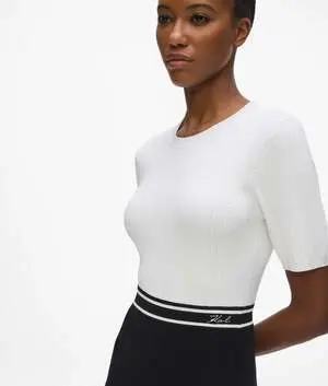 Karl Lagerfeld Two-tone Knit Dress
