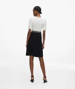 Karl Lagerfeld Two-tone Knit Dress