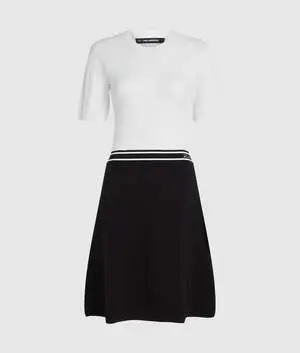 Karl Lagerfeld Two-tone Knit Dress