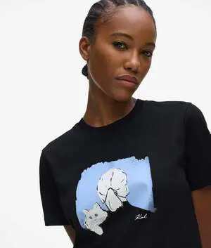 Karl Lagerfeld Illustrated Portrait T-shirt - Black