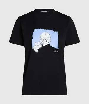 Karl Lagerfeld Illustrated Portrait T-shirt - Black