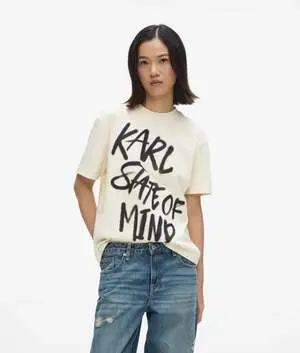 KL JEANS Jeans "karl State Of Mind" Graphic T-shirt - Egret