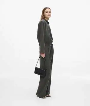 Karl Lagerfeld Pinstripe Straight-leg Pants With Rhinestone Embellishments - Grey Melang