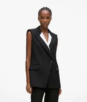 Karl Lagerfeld Tailored Gilet - Black/white
