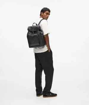 Karl Lagerfeld K/loom Leather Backpack With Monogram Embossing