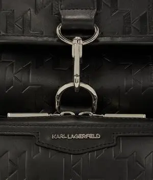 Karl Lagerfeld K/loom Leather Backpack With Monogram Embossing