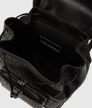Karl Lagerfeld K/loom Leather Backpack With Monogram Embossing