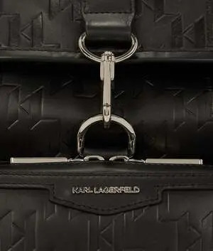 Karl Lagerfeld K/loom Leather Backpack With Monogram Embossing