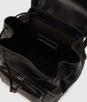 Karl Lagerfeld K/loom Leather Backpack With Monogram Embossing