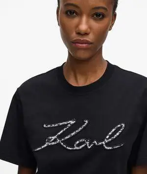 Karl Lagerfeld Signature Bouclé T-shirt