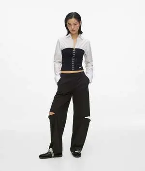KL JEANS Jeans Buckled Cut-out Tailored Pants