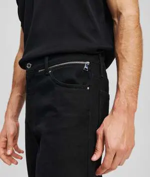 Karl Lagerfeld Zip-detail Tapered Jeans In Cotton
