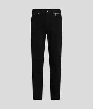Karl Lagerfeld Zip-detail Tapered Jeans In Cotton