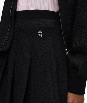 Karl Lagerfeld Ikon Bouclé Pleated Skirt