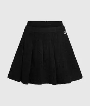 Karl Lagerfeld Ikon Bouclé Pleated Skirt