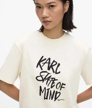 Karl Lagerfeld Karl Quote T-shirt Dress - Egret