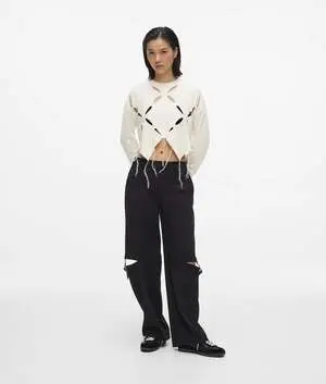 KL JEANS Jeans Knitted Cut-out Argyle Top