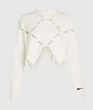 KL JEANS Jeans Knitted Cut-out Argyle Top
