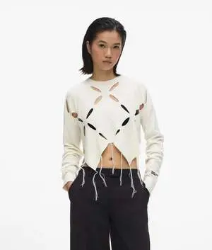 KL JEANS Jeans Knitted Cut-out Argyle Top