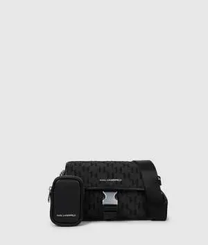 Karl Lagerfeld K/monogram Jacquard Messenger Bag - Black
