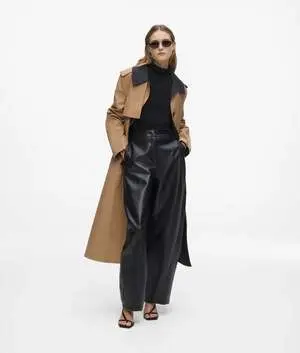 Karl Lagerfeld Faux Leather Barrel-leg Pants