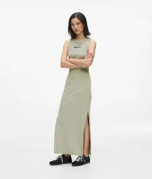 KL JEANS Jeans Washed Ribbed Tank Maxi Dress With Side Slits - Tea