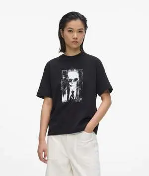 KL JEANS Regular Fit Karl Portrait T-shirt - Black