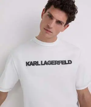 Karl Lagerfeld Contrast Stitch T-shirt - White