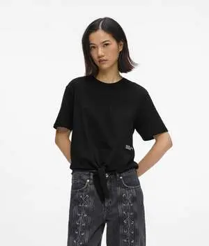 KL JEANS Jeans Tie Detail T-shirt Organic Cotton - Black