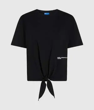 KL JEANS Jeans Tie Detail T-shirt Organic Cotton - Black