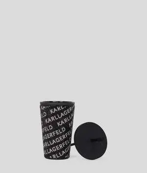 Karl Lagerfeld Rhinestone Logo To-go Cup - White/black