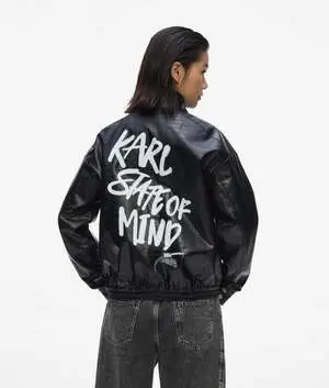 KL JEANS Jeans Croco-effect Faux Leather Bomber Jacket