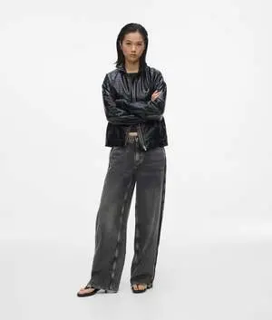 KL JEANS Jeans Croco-effect Faux Leather Bomber Jacket
