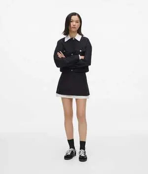 Karl Lagerfeld Canvas Mini Skirt - White/black
