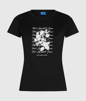 Karl Lagerfeld Slim Fit Flocked Floral T-shirt