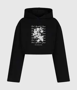 KL JEANS Jeans Cropped Flocked Floral Hoodie