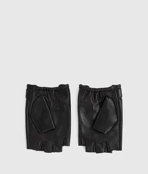 Karl Lagerfeld K/monogram Fingerless Leather Gloves