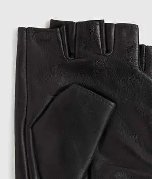 Karl Lagerfeld K/monogram Fingerless Leather Gloves
