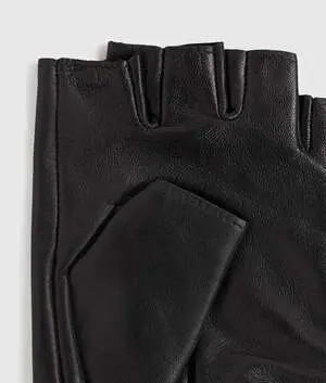 Karl Lagerfeld K/monogram Fingerless Leather Gloves