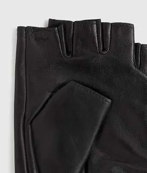 Karl Lagerfeld K/monogram Fingerless Leather Gloves