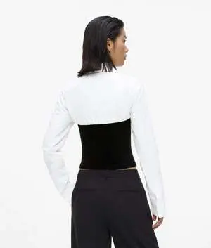 Karl Lagerfeld Corset Detail Poplin Shirt