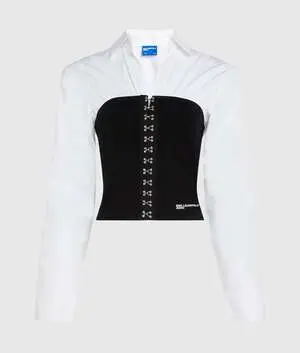Karl Lagerfeld Corset Detail Poplin Shirt