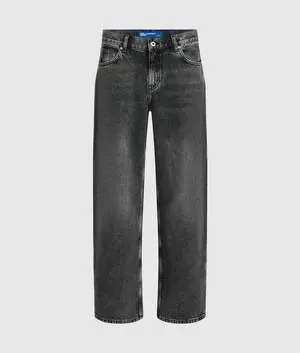 Karl Lagerfeld Transformable Low-rise Wide Jeans - Acid Dark Grey